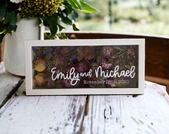 Wedding Shadow Box With Names and Date Wedding Gift Customized ...
