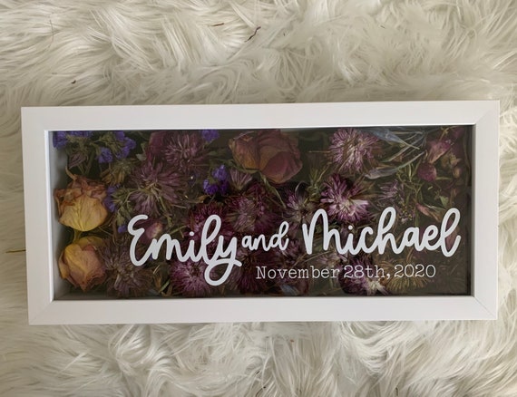 Wedding Shadow box with names and date | Etsy