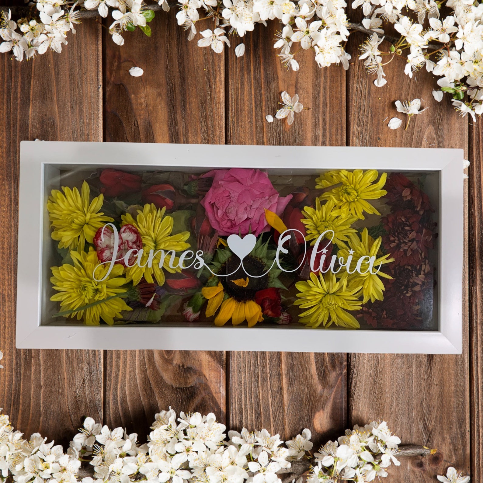 Wedding Flowers Shadow Box | Etsy