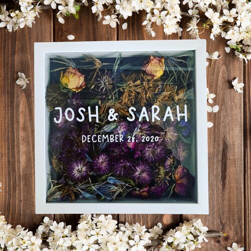 Wedding Shadow Box With Names and Date Wedding Gift Customized - Etsy