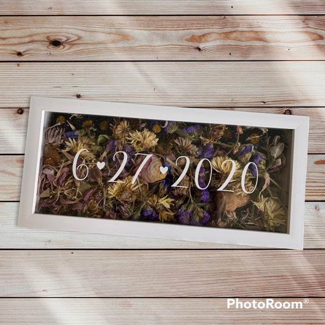 Customized Date Shadow Box for Wedding Bouquet | Etsy