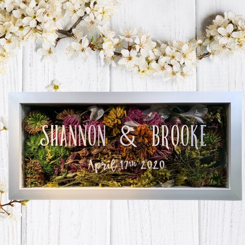 Wedding Shadow Box With Names and Date Wedding Gift - Etsy