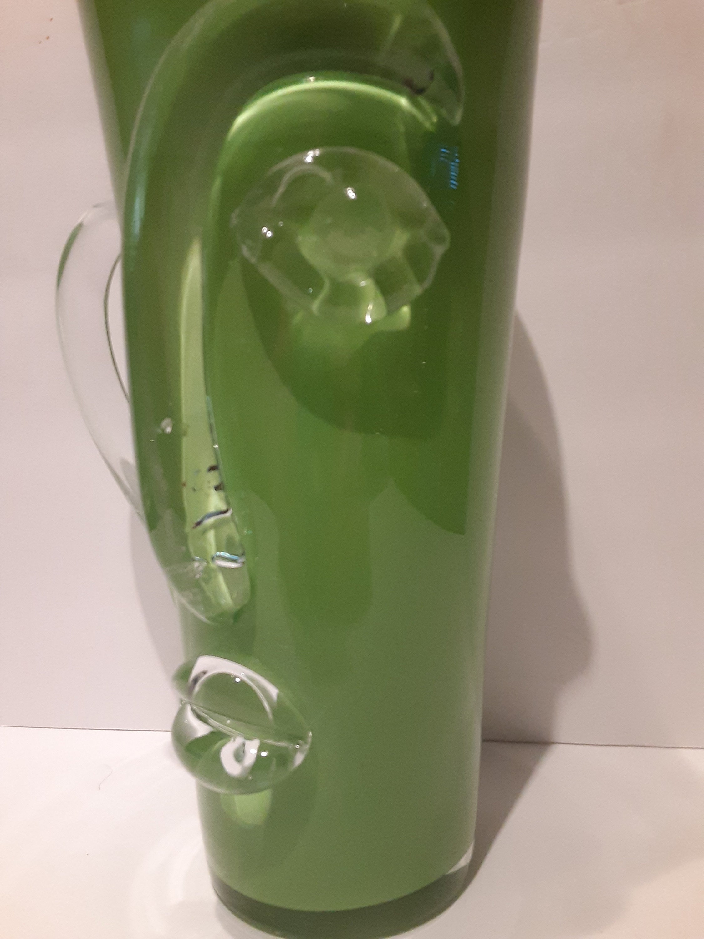 Mid Century Glass Cocktail Face Pitcher - Etsy