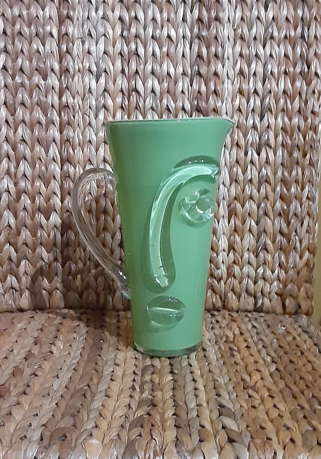 Mid Century Glass Cocktail Face Pitcher - Etsy