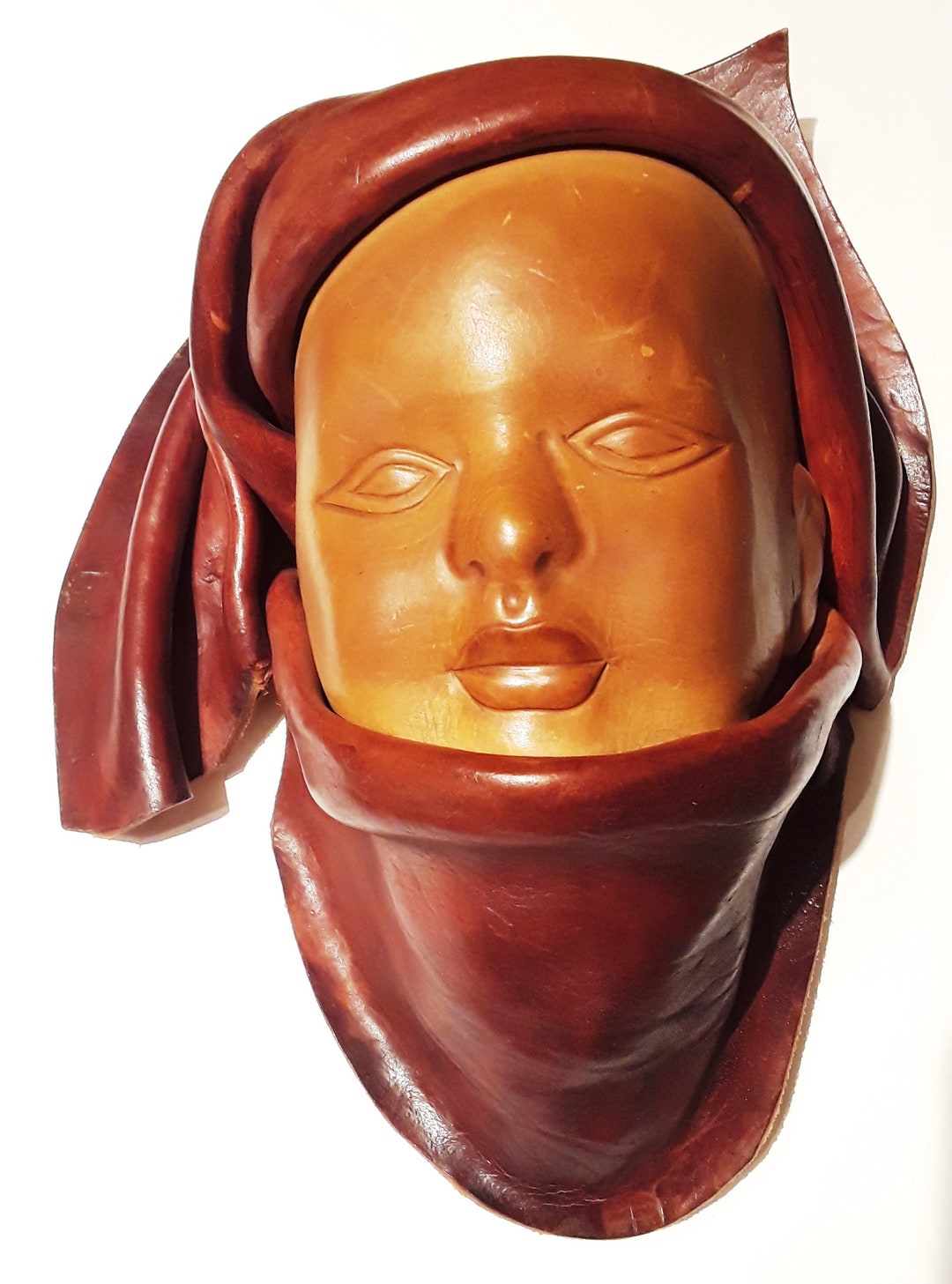 Leather Mexican Wall Mask Artist Signed - Etsy