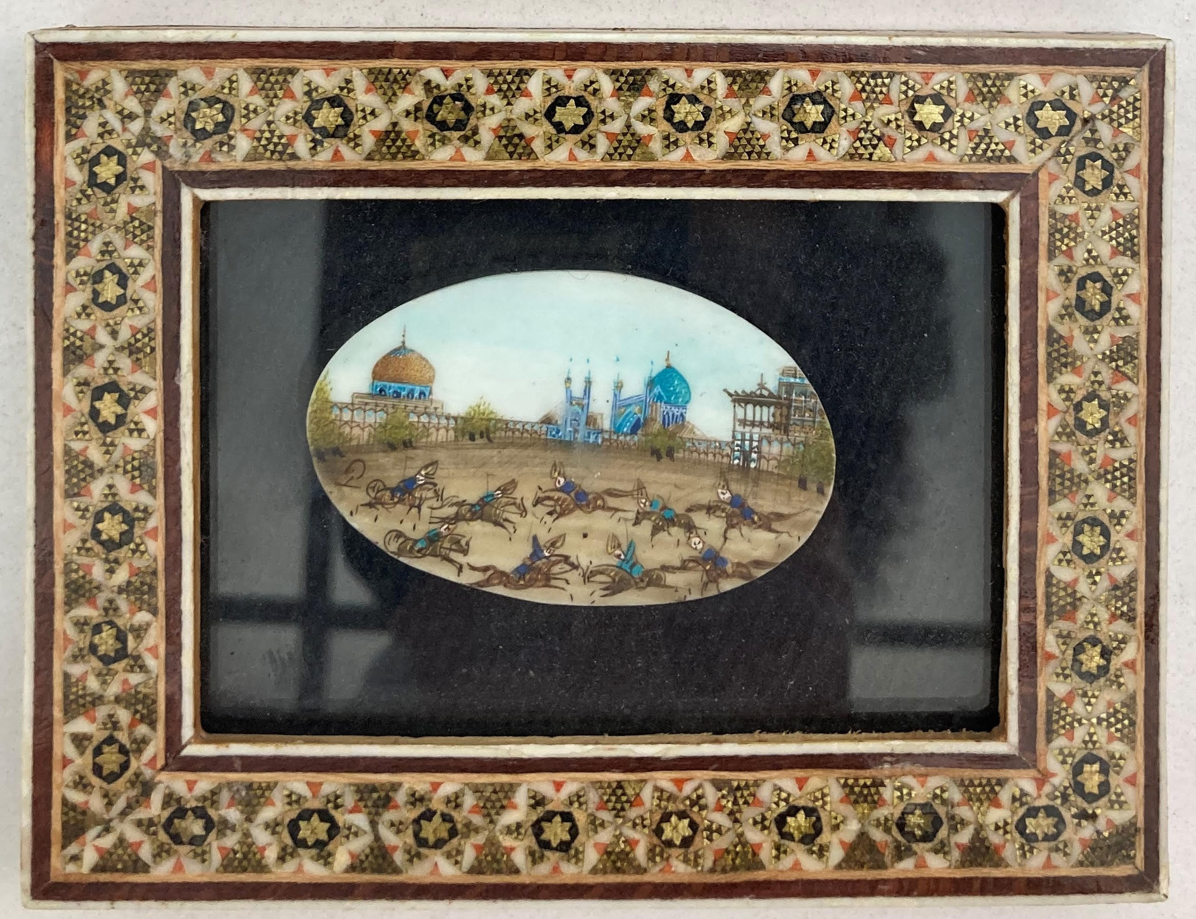 Pair of Hand Painted Persian Polo Scene Micro-mosaic Frame - Etsy