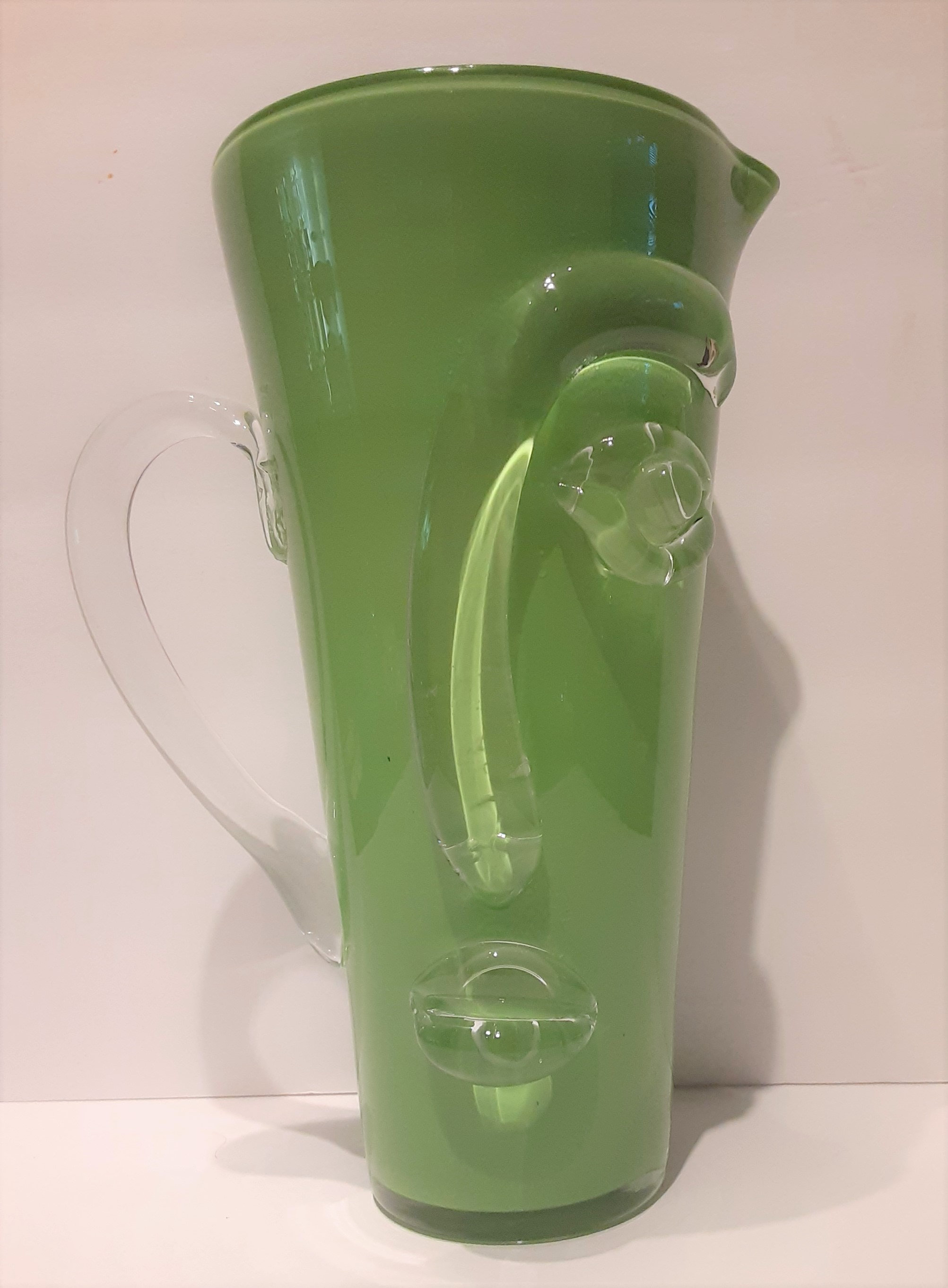 Mid Century Glass Cocktail Face Pitcher - Etsy