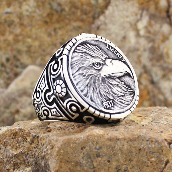 Silver Eagle Head Ring - Etsy