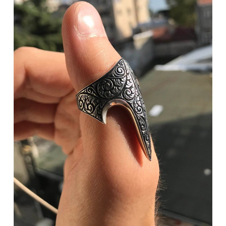 Solid 925 Sterling Silver Turkish Ottoman Archer Thumb - Etsy