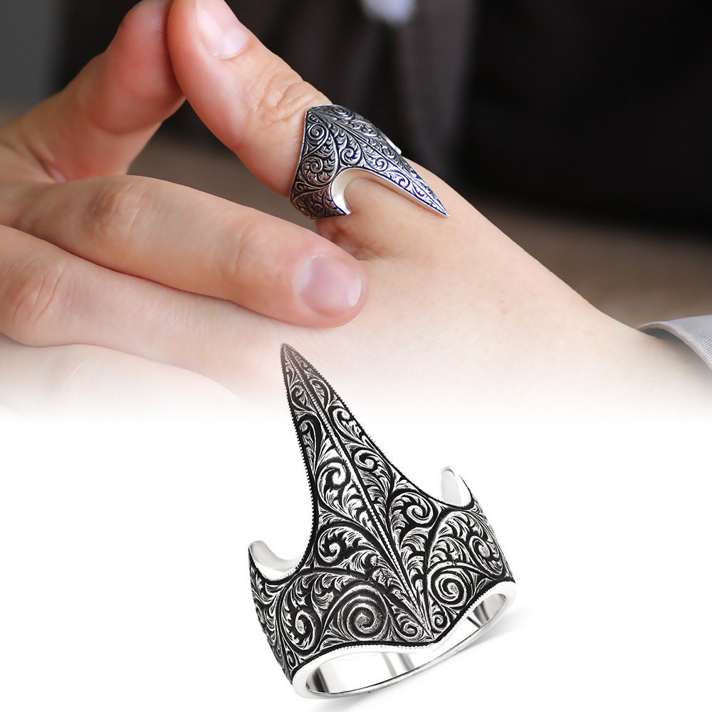Solid 925 Sterling Silver Turkish Ottoman Archer Thumb - Etsy