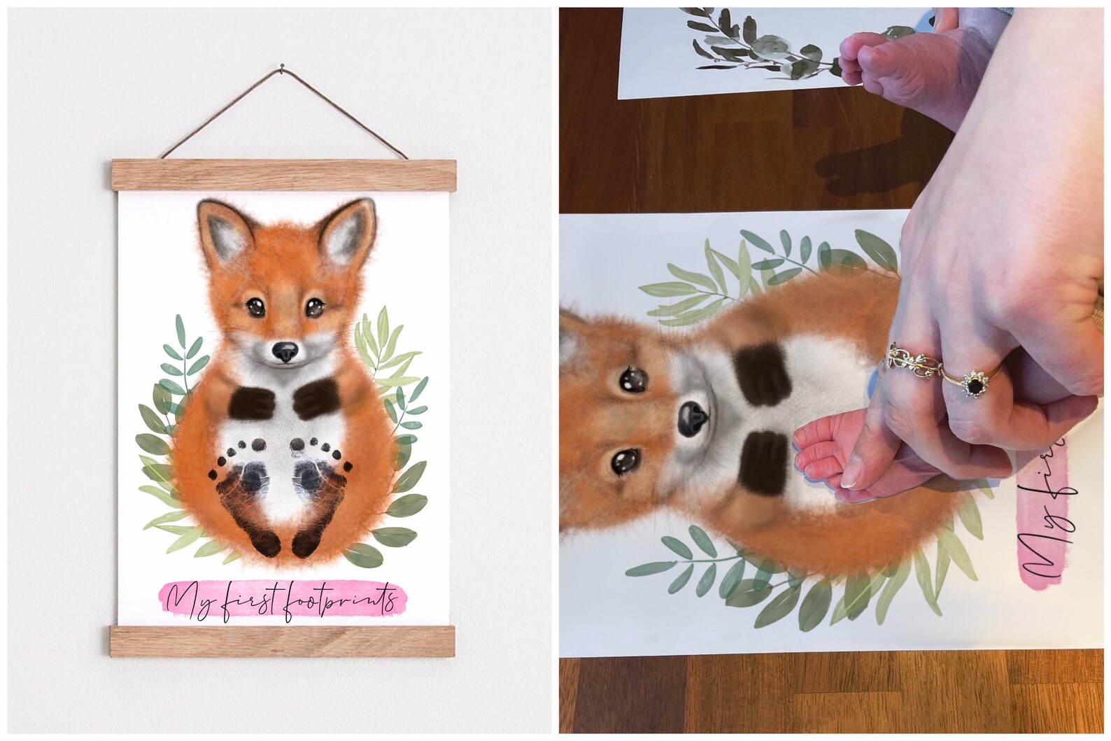 PDF File Babys First Footprint Fox Print Footprint Art - Etsy UK
