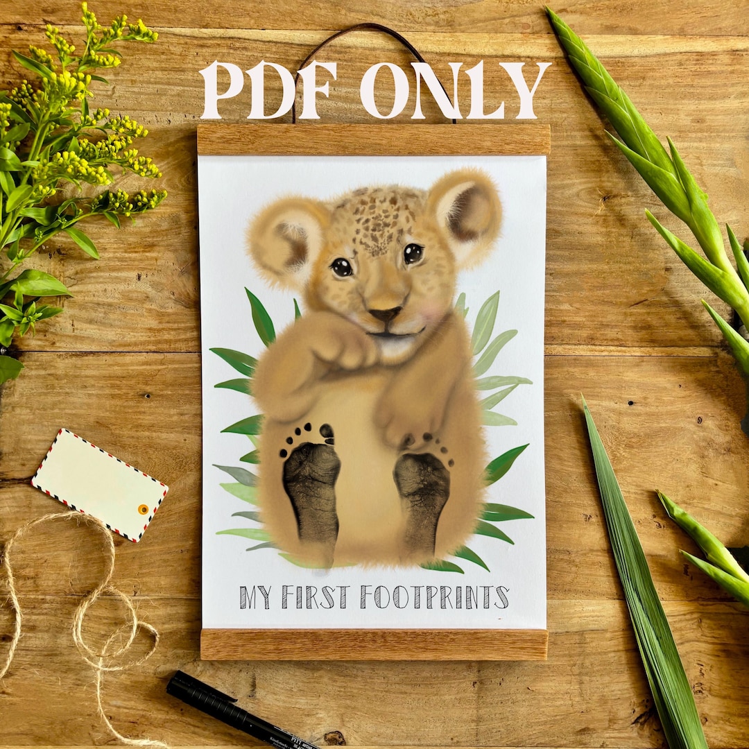 PDF FILE Baby’s First Footprint Lion Cub Print, Footprint Art ...