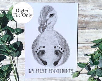 Babys First Footprint Fox Print Footprint Art Personalised - Etsy
