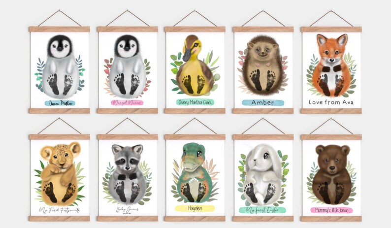 PDF FILE Babys First Footprint Lion Cub Print Footprint Art - Etsy