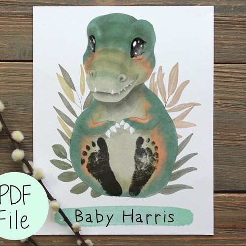 PDF File Babys First Footprint Fox Print Footprint Art - Etsy UK