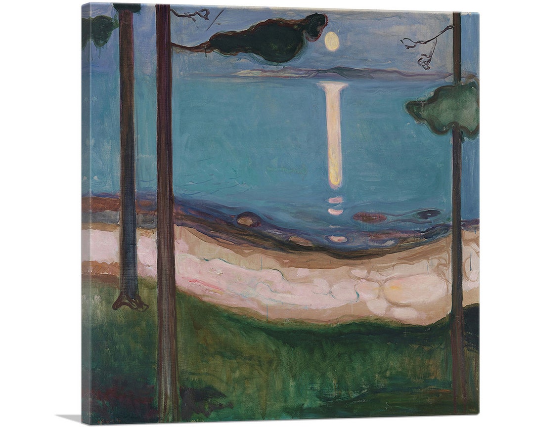 ARTCANVAS Moonlight 1895 by Edvard Munch Canvas Art Print - Etsy