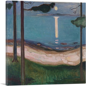 ARTCANVAS Moonlight 1895 by Edvard Munch Canvas Art Print - Etsy