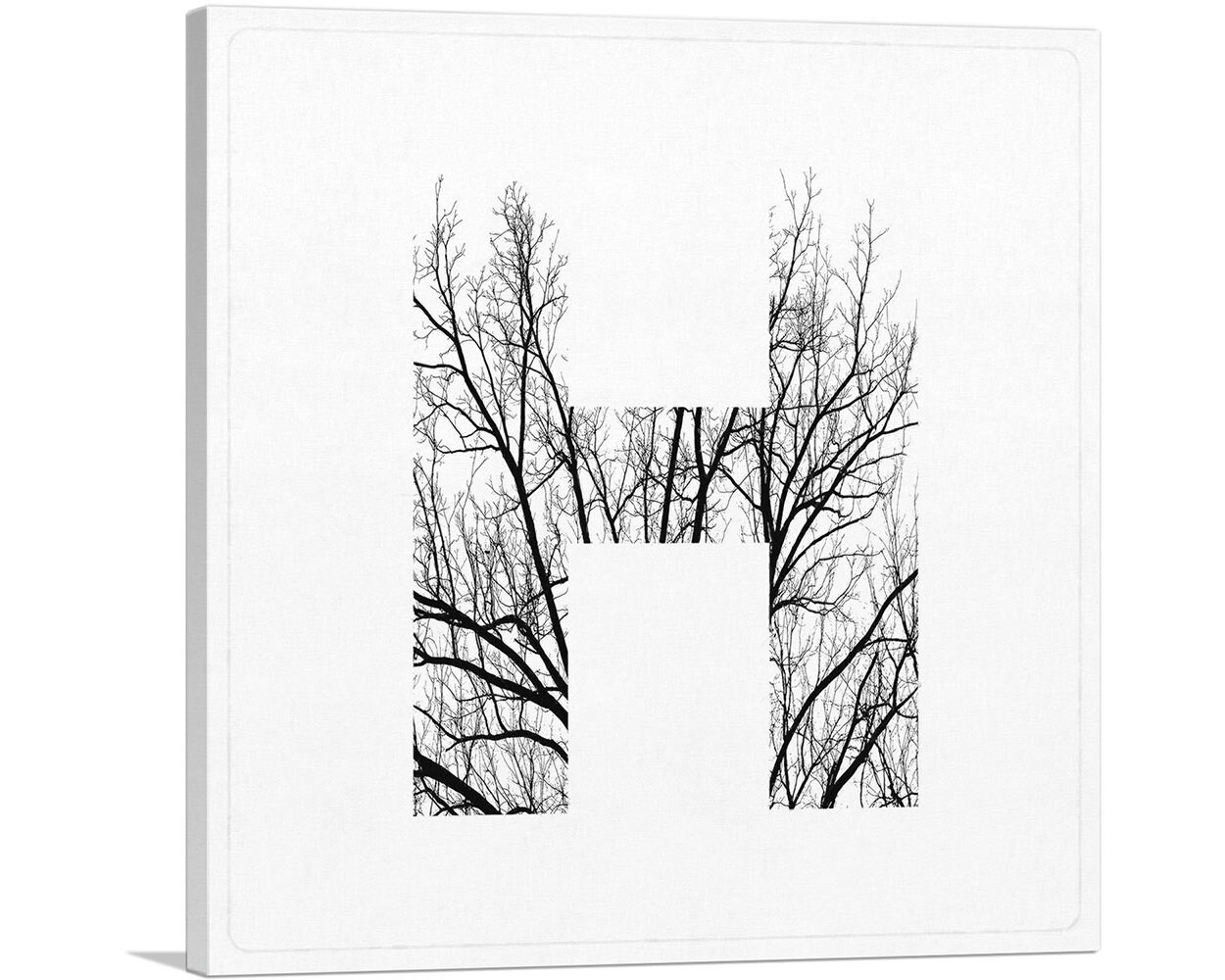 ARTCANVAS Tree Branches Alphabet Letter H Canvas Art Print | Etsy