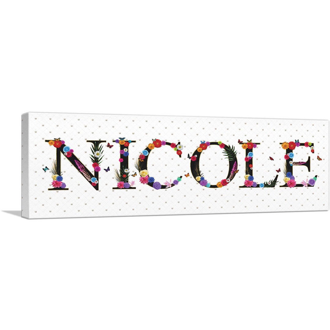 ARTCANVAS Nicole Girls Name Room Decor Canvas Art Print - Etsy