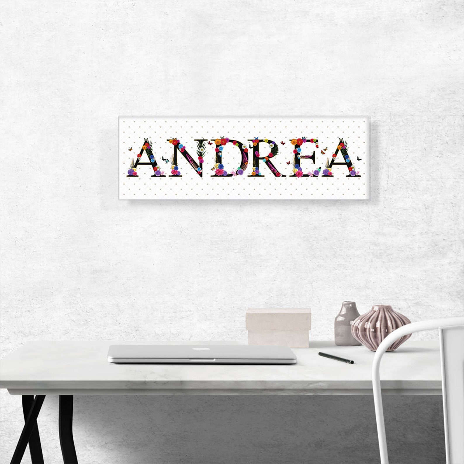 ARTCANVAS Andrea Girls Name Room Decor Canvas Art Print - Etsy