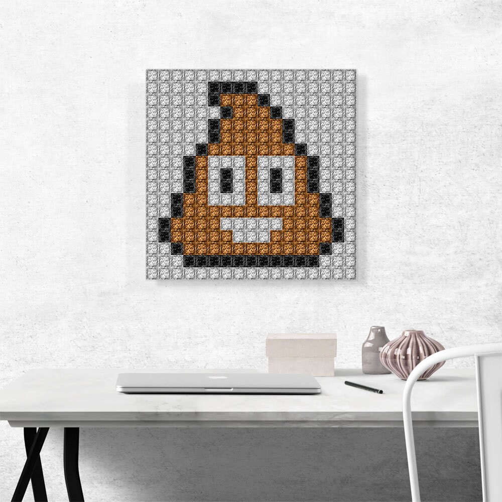 ARTCANVAS Poop Emoticon Pile of Poo Jewel Pixel Canvas Art Print - Etsy