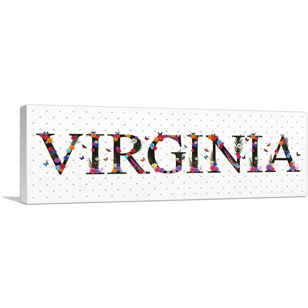 ARTCANVAS Virginia Girls Name Room Decor Canvas Art Print - Etsy