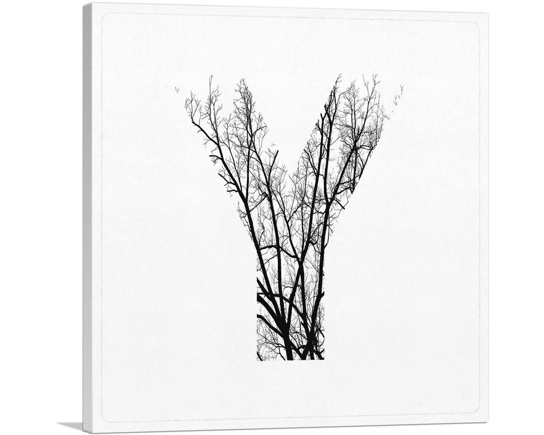 ARTCANVAS Tree Branches Alphabet Letter Y Canvas Art Print - Etsy