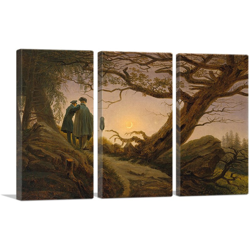 ARTCANVAS Two Men Contemplating the Moon 1825 Canvas Art Print by ...