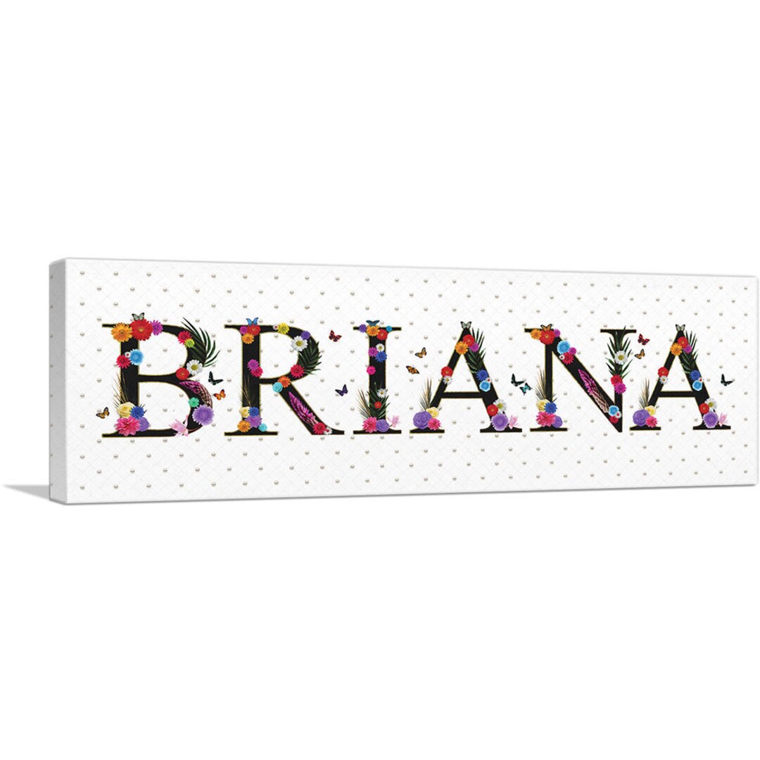 ARTCANVAS Briana Girls Name Room Decor Canvas Art Print - Etsy