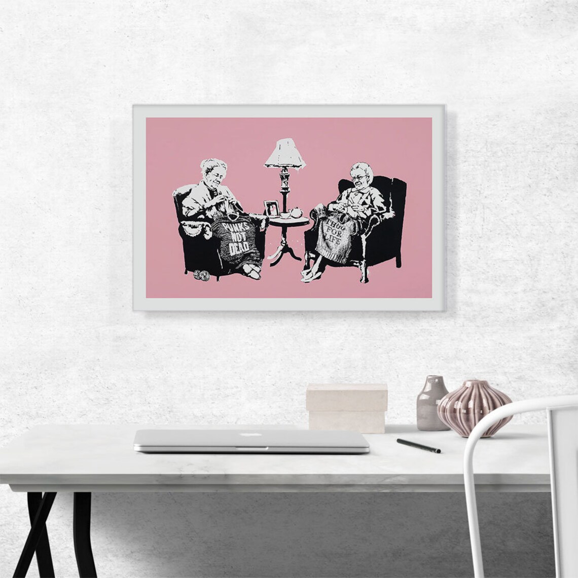 ARTCANVAS Punk and Thug Grannies by Banksy Canvas Art Print 26"x18" - Etsy