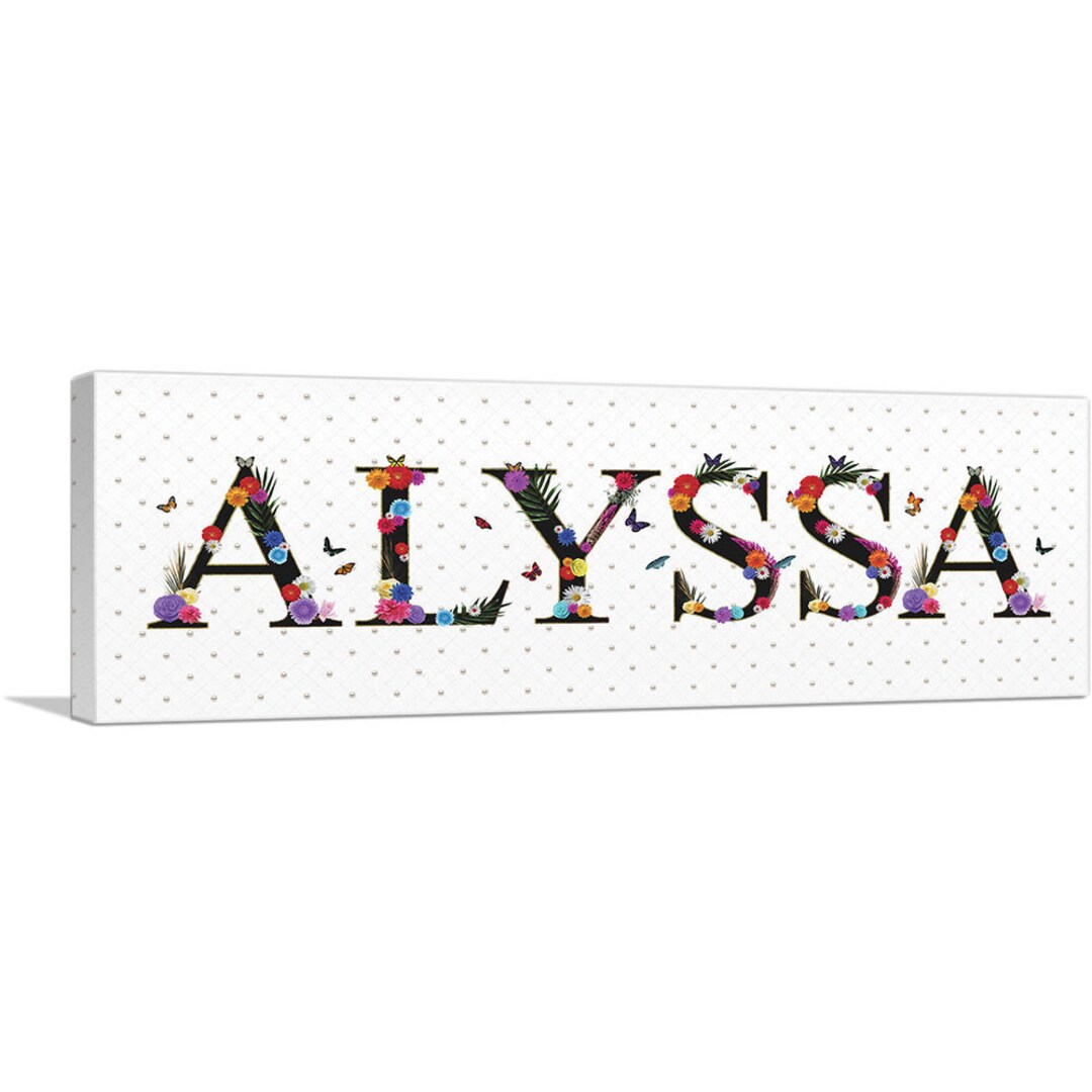 ARTCANVAS Alyssa Girls Name Room Decor. Canvas Art Print - Etsy