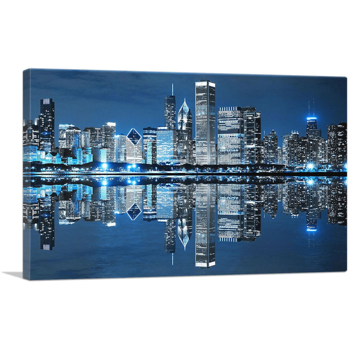 ARTCANVAS Blue Chicago Illinois Skyline Canvas Art Print | Etsy