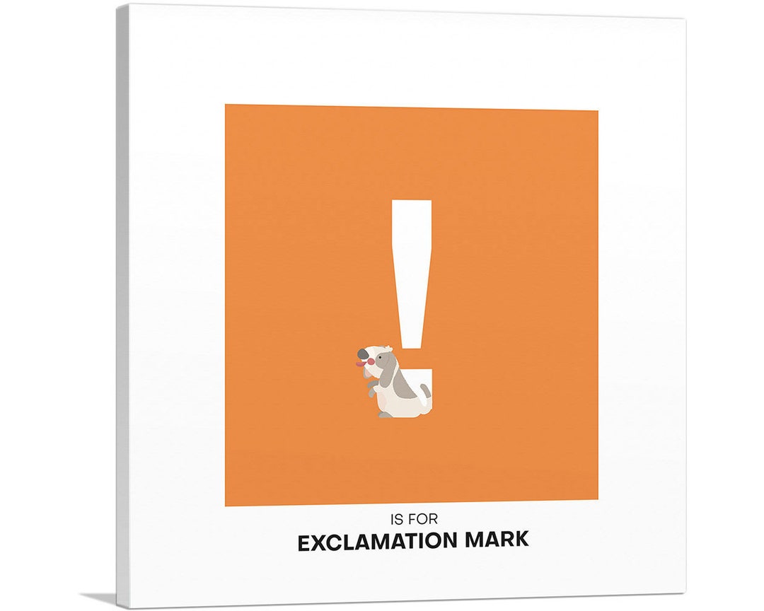 ARTCANVAS Kids Animal Alphabet Exclamation Point Mark Sign Canvas Art ...