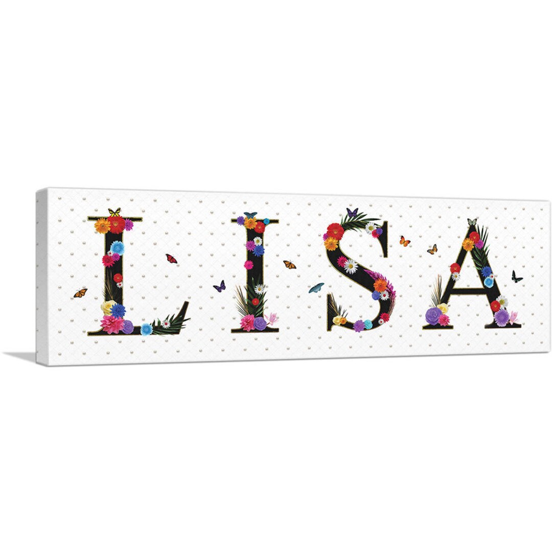 ARTCANVAS Lisa Girls Name Room Decor Canvas Art Print - Etsy