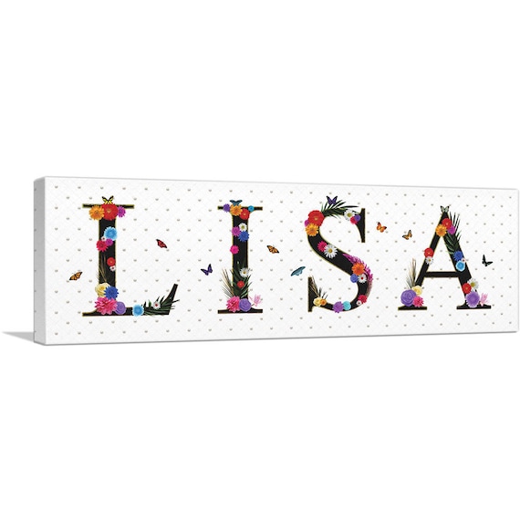 ARTCANVAS Lisa Girls Name Room Decor Canvas Art Print | Etsy