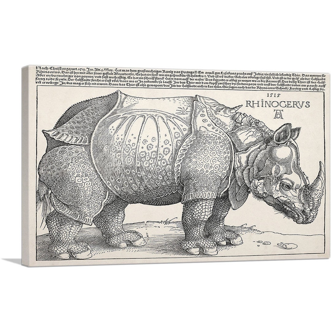 ARTCANVAS the Rhinoceros 1515 by Albrecht Durer Canvas Art Print - Etsy