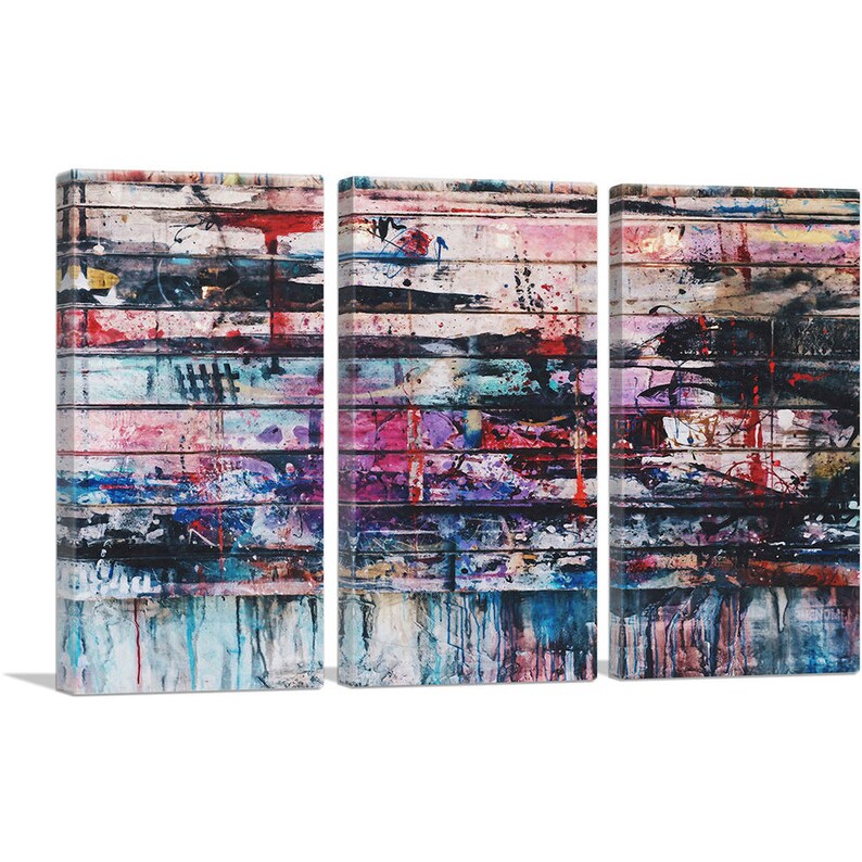 ARTCANVAS Paint Splatter Wood Wall Rectangle Canvas Art Print - Etsy