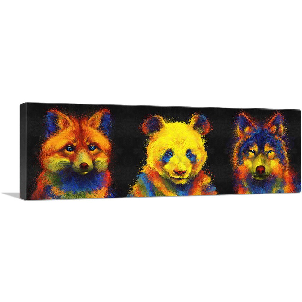 ARTCANVAS Fox Panda Wolf Animal Canvas Art Print | Etsy