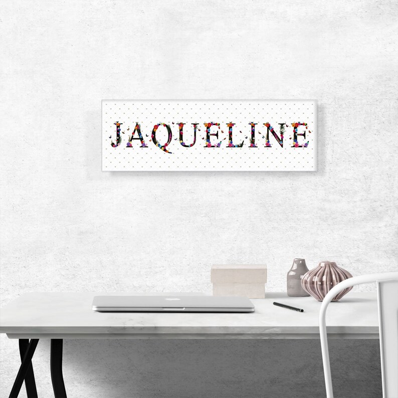 ARTCANVAS Jaqueline Girls Name Room Decor Canvas Art Print - Etsy