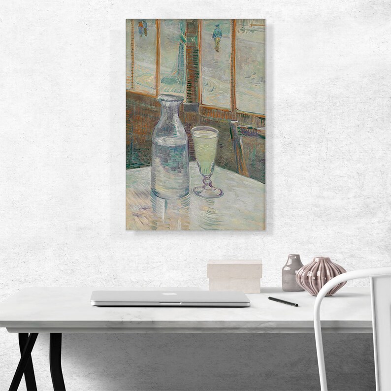 ARTCANVAS Cafe Table With Absinthe 1887 by Vincent Van Gogh - Etsy