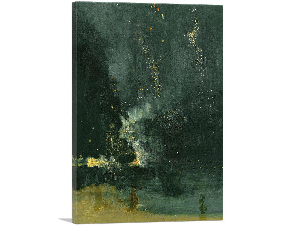 ARTCANVAS Nocturne in Black and Gold, the Falling Rocket, 1872 Canvas ...