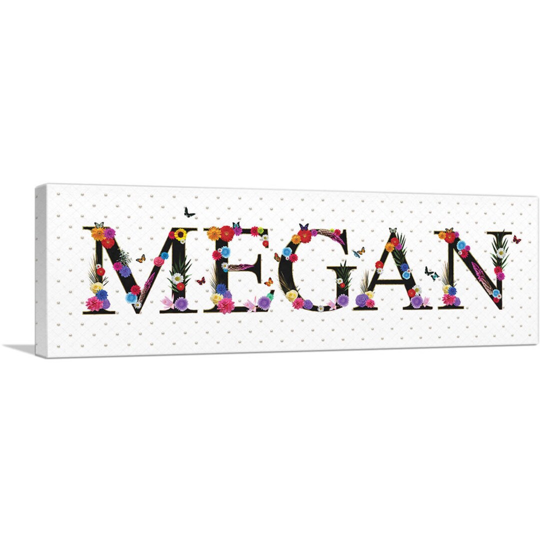 ARTCANVAS Megan Girls Name Room Decor Canvas Art Print - Etsy