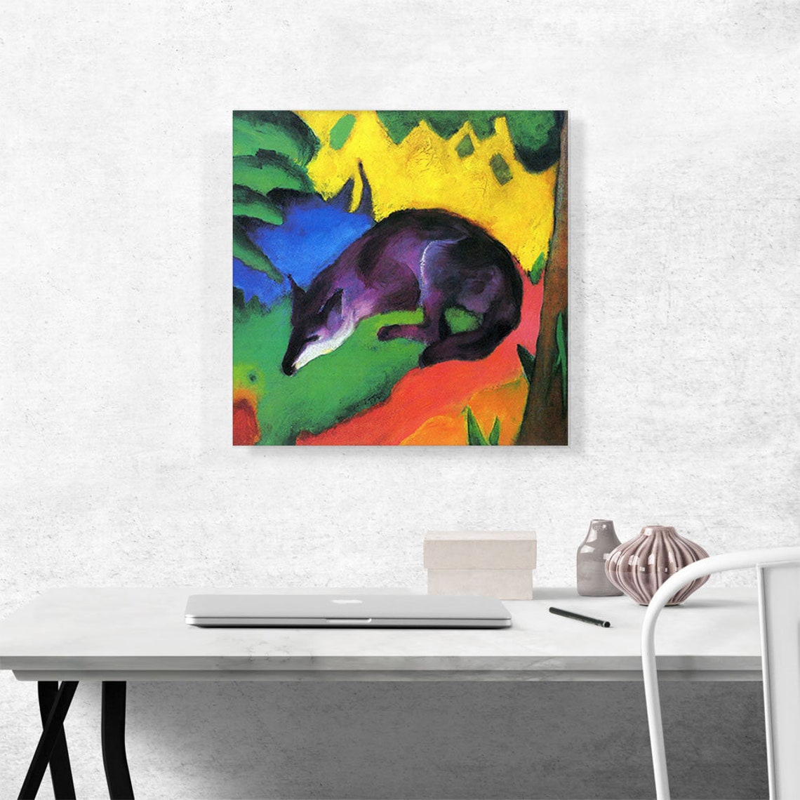 ARTCANVAS Blue Fox 1911 by Franz Marc Canvas Art Print - Etsy