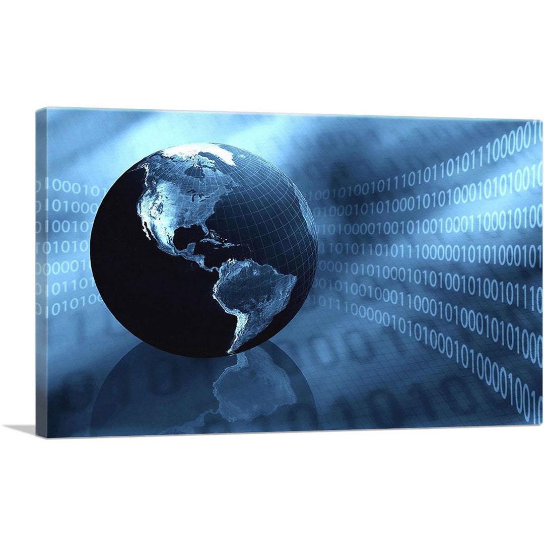 ARTCANVAS Earth Digital Globe World Canvas Art Print - Etsy