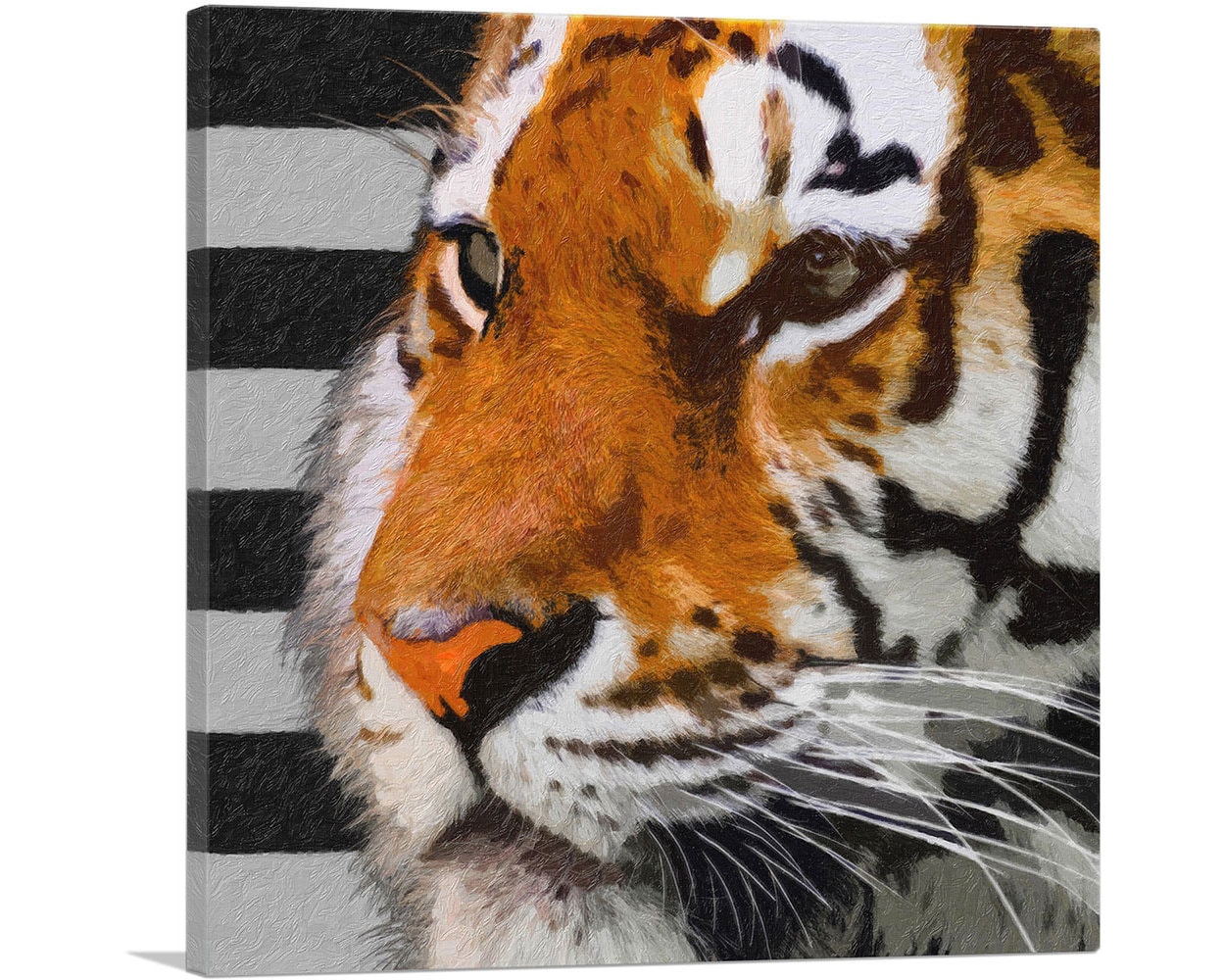 ARTCANVAS Tiger Color Painting Home Decor Canvas Art Print - Etsy