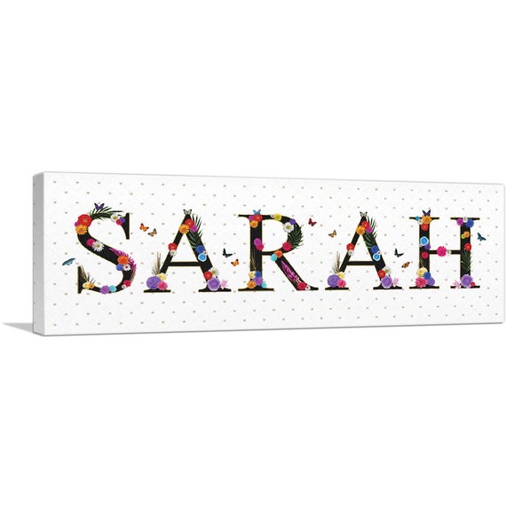 ARTCANVAS Sarah Girls Name Room Decor Canvas Art Print - Etsy