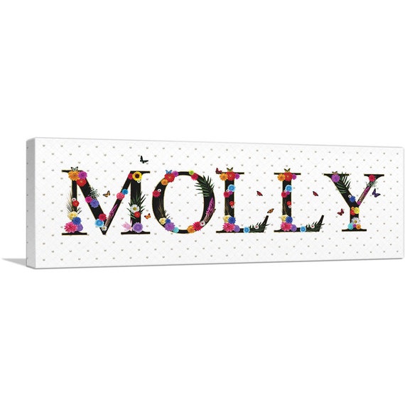 ARTCANVAS Molly Girls Name Room Decor Canvas Art Print - Etsy