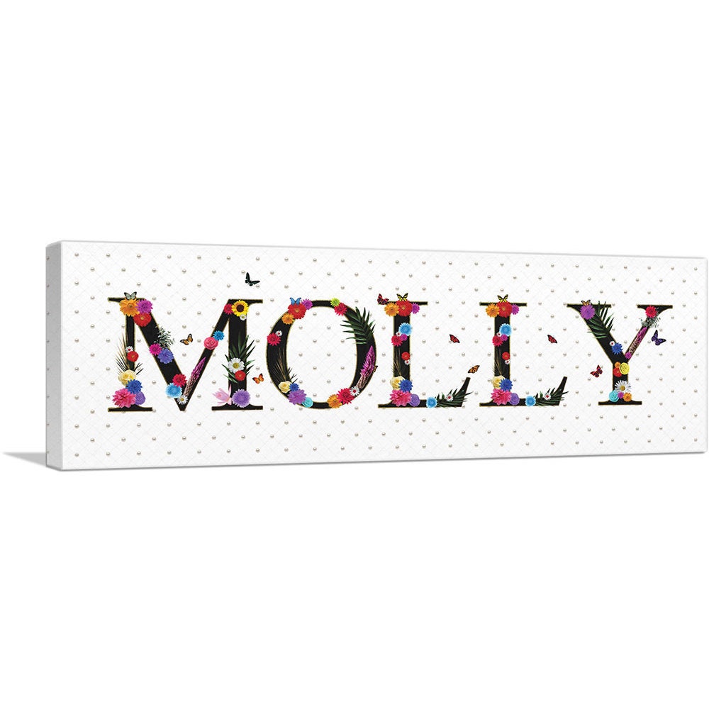 ARTCANVAS Molly Girls Name Room Decor Canvas Art Print - Etsy