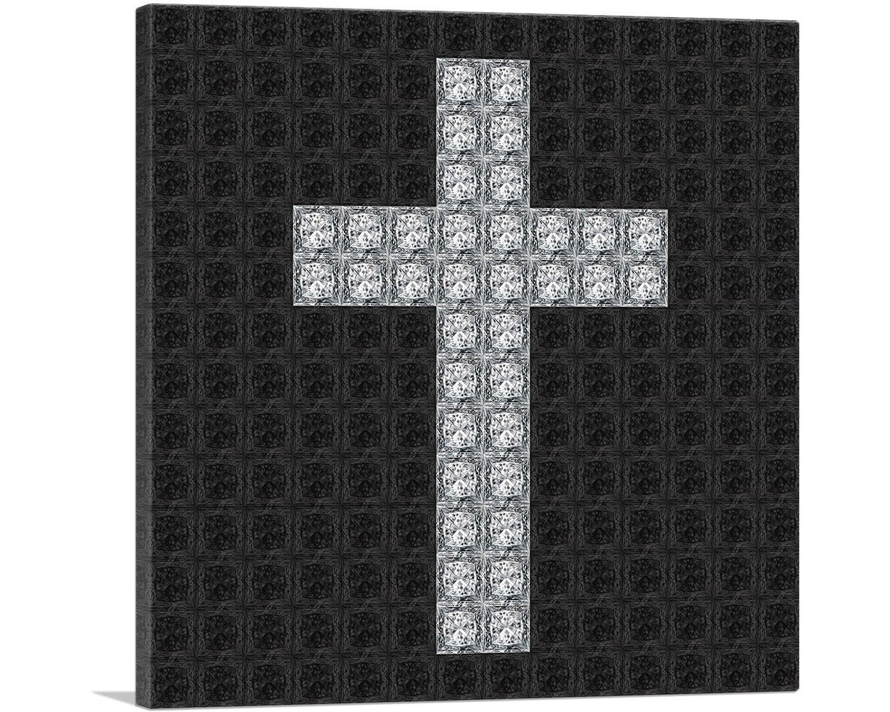 ARTCANVAS Jewel Christian Cross Church Pixel Canvas Art Print | Etsy