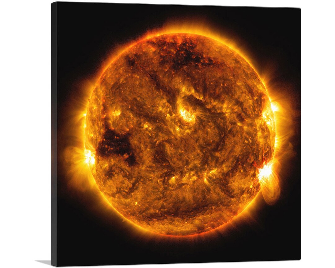 ARTCANVAS the Orange Sun With Solar Flares Canvas Art Print - Etsy